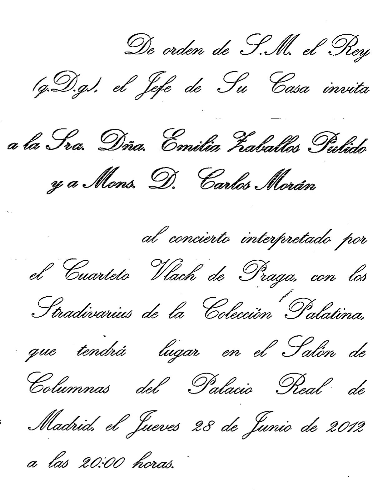 Invitación de la Casa Real - Zaballos Abogados